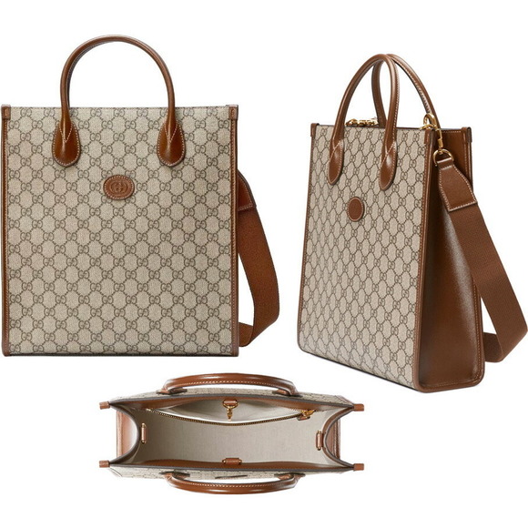 Gucci | Bags | Gucci 2way Tote Bag Interlocking G Logo Gg Supreme Canvas Beige Brown | Poshmark